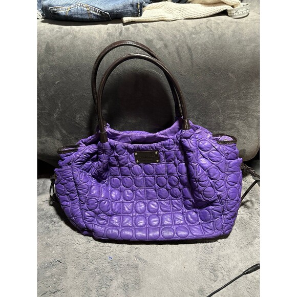 kate spade | Bags | Vintage Kate Spade Purple Puffer Quilted Shoulder ...